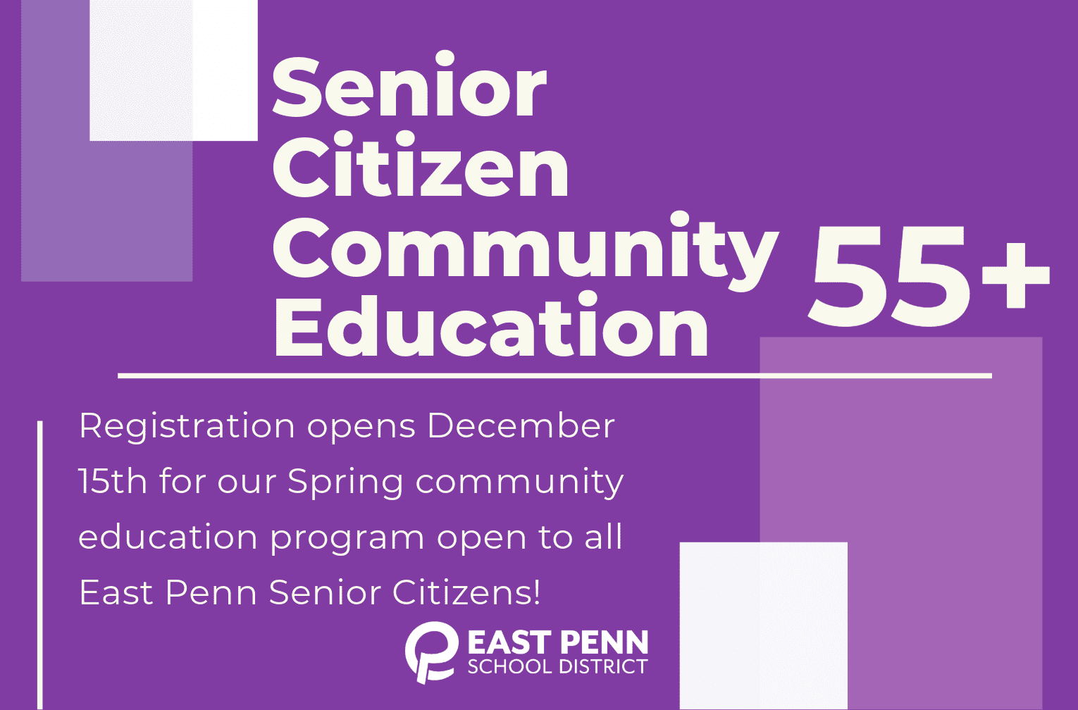 Registration for Spring Senior Citizen Community Education is NOW Open ...